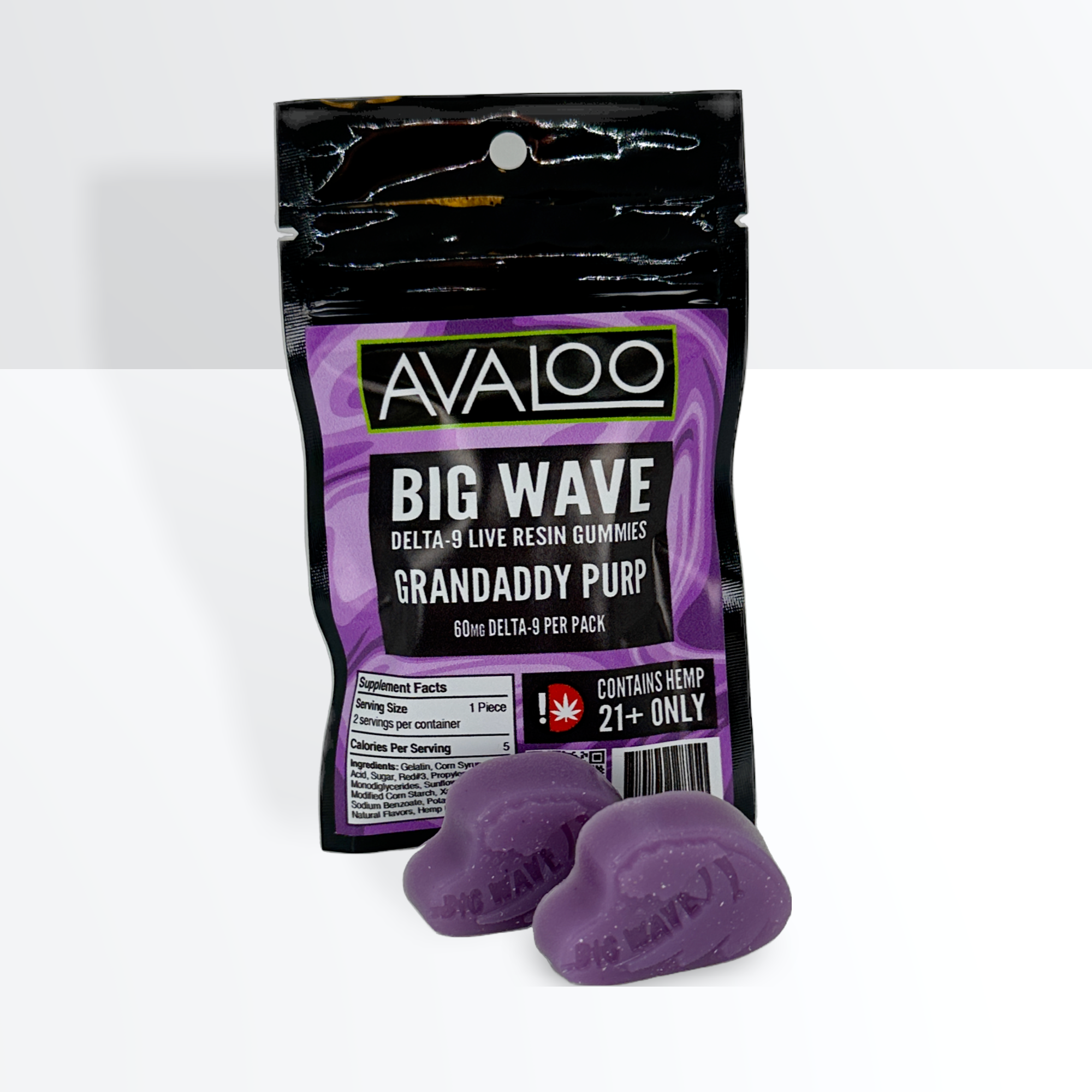 Delta 9 Big Wave 60mg Grandaddy Purp (Indica) | Avaloo